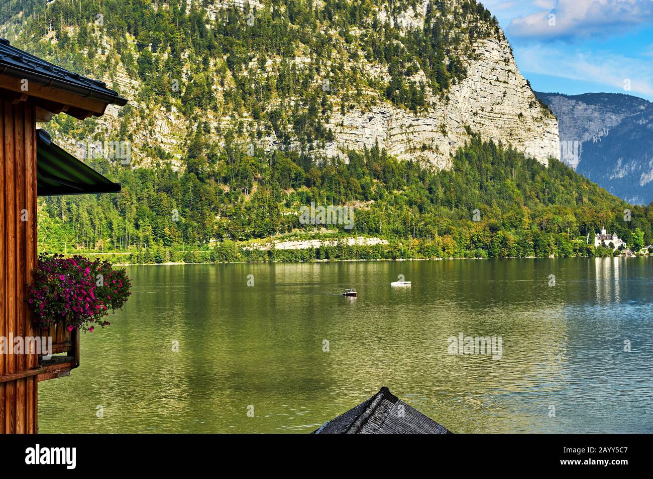 Lake view in Hallstatt town Stock Photo - Alamy