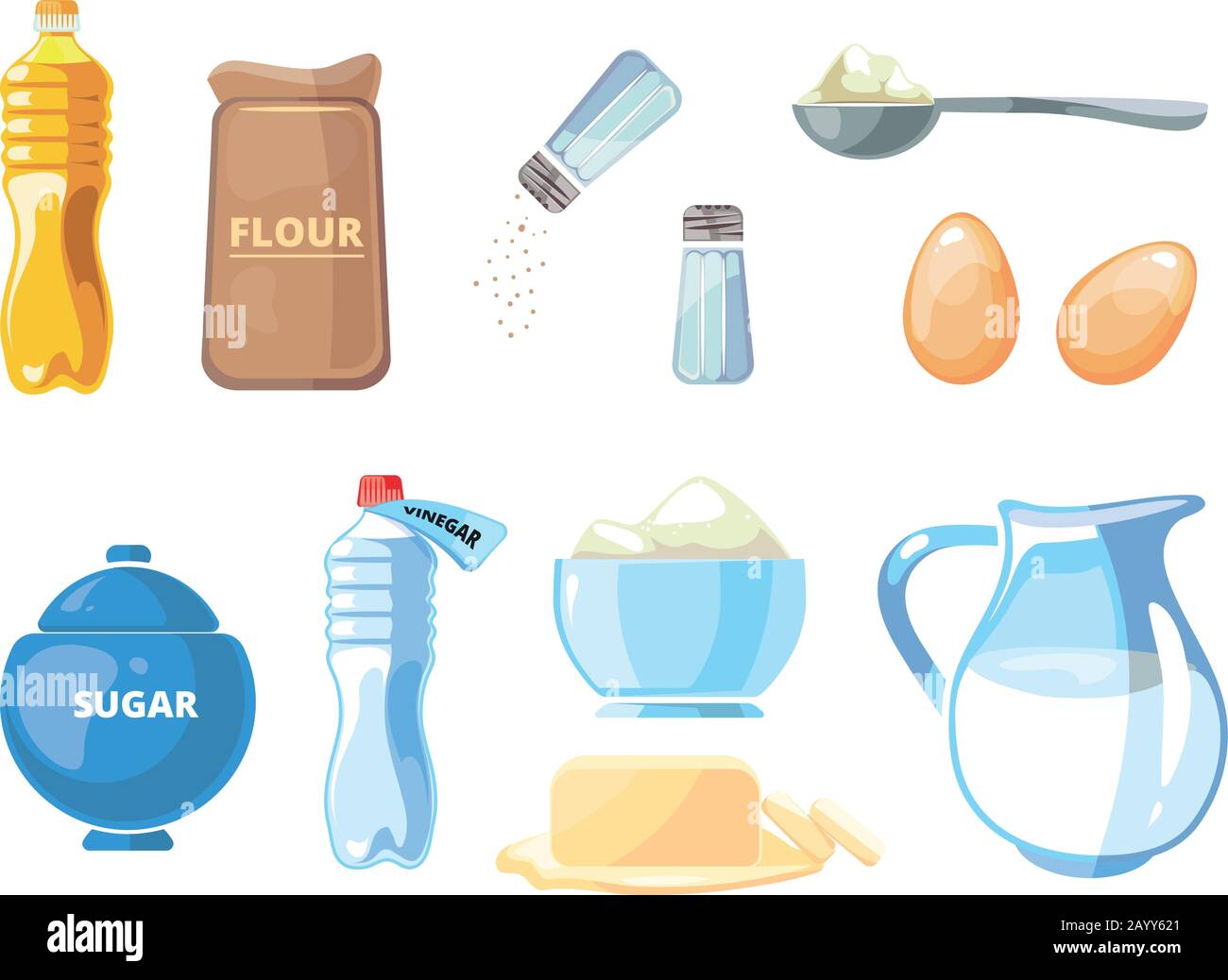 Bowl sugar butter Stock Vector Images - Alamy