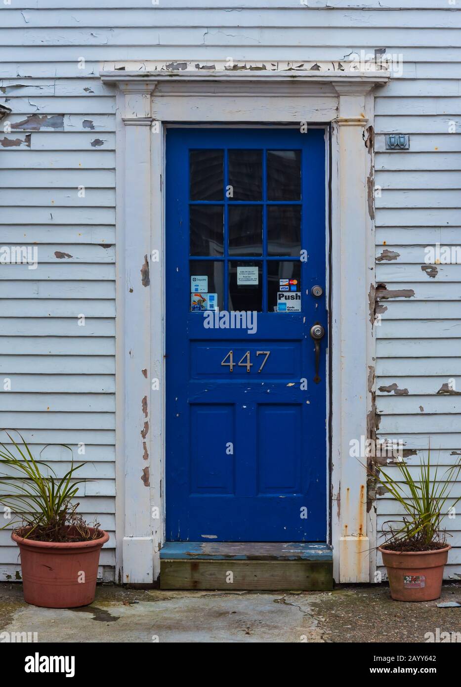 Rustic Blue Door Stock Photo - Alamy