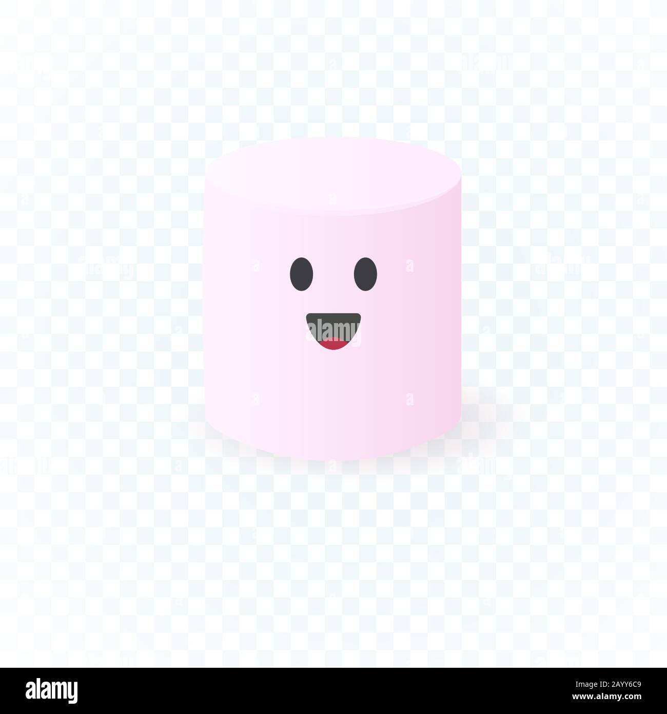 Cute simple character of american marshmallow smile face for chewy ...