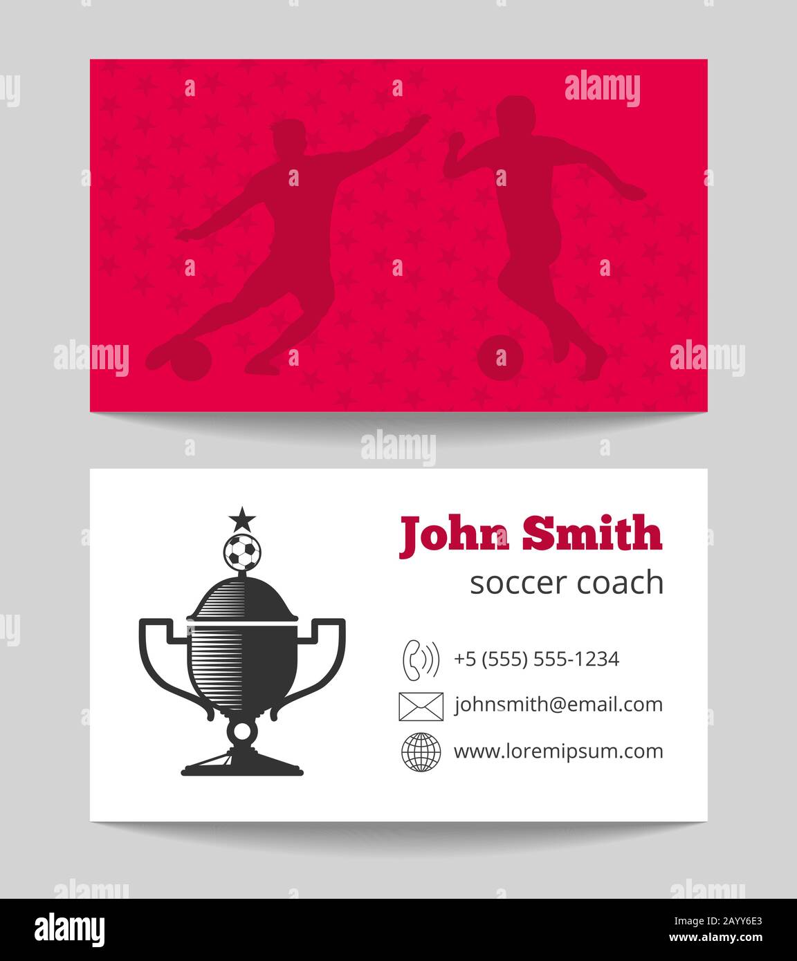 Soccer club business card template. Football concept game. Vector ...