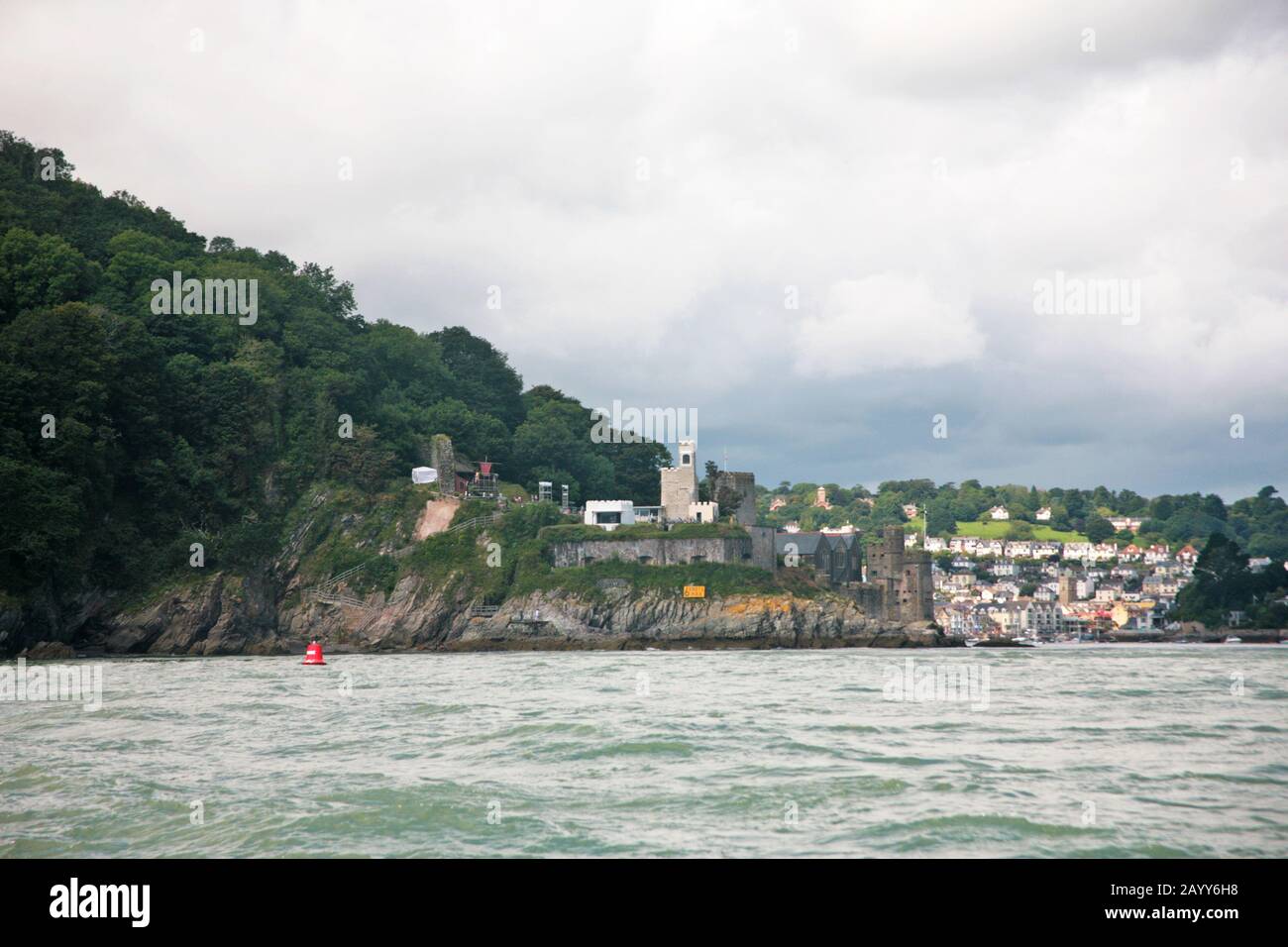 The entrance to the River Dart with Dartmouth Castle and the town ...