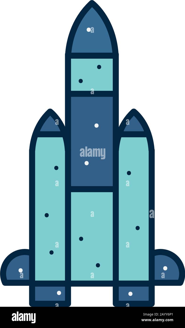 Rocket line fill style icon of Space futuristic cosmos outside universe ...