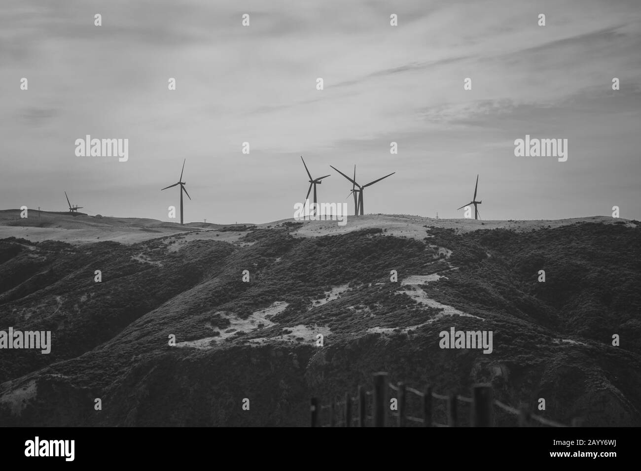 Aerial view wind farm Black and White Stock Photos & Images - Alamy