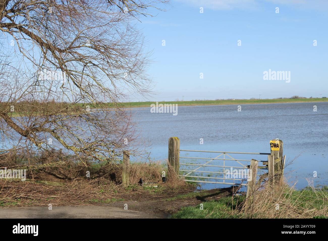 The Washes, flooded at Sutton Gault, Cambridgeshire Stock Photo - Alamy