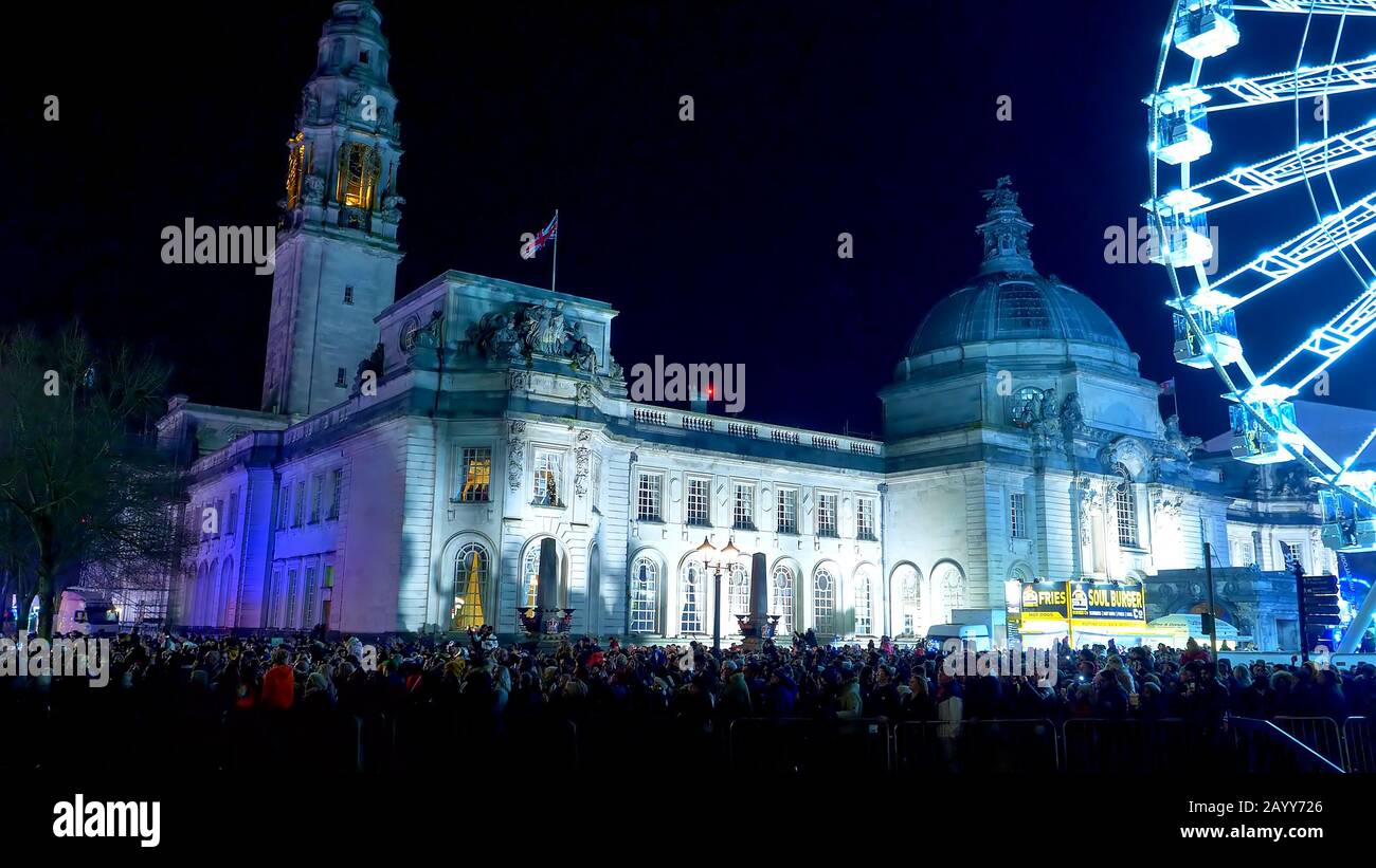 New Years Eve fireworks in Cardiff Wales - CARDIFF, WALES - DECEMBER 31 ...