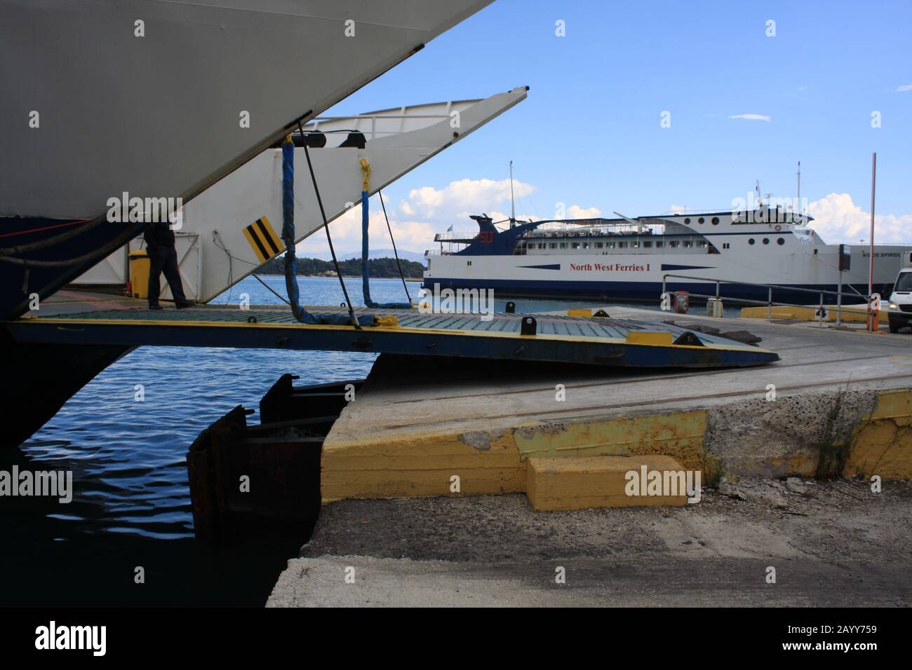 Illustration passenger ferry cargo ship hi-res stock photography and ...