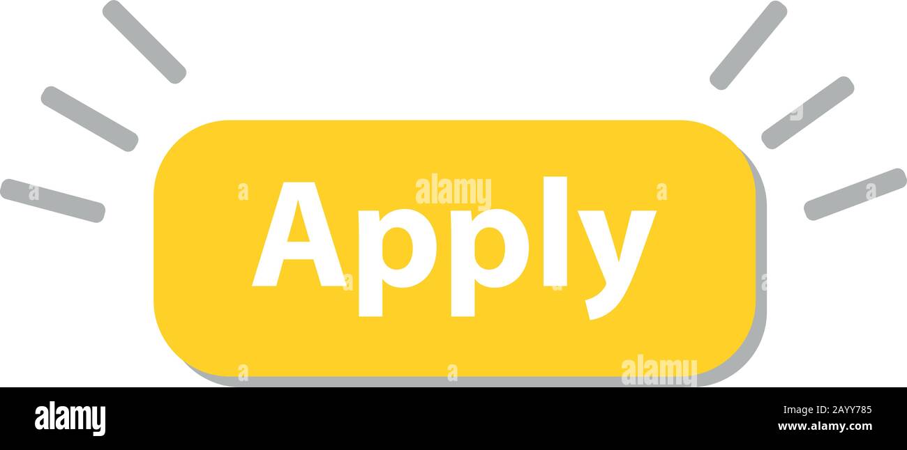 Cool vector 'Apply' button with cursor in flat design. Ideal for web ...