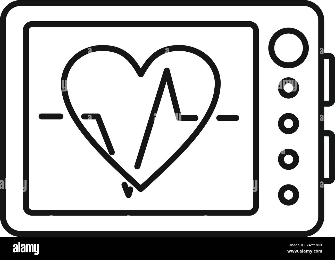 Online cardiogram icon. Outline online cardiogram vector icon for web ...