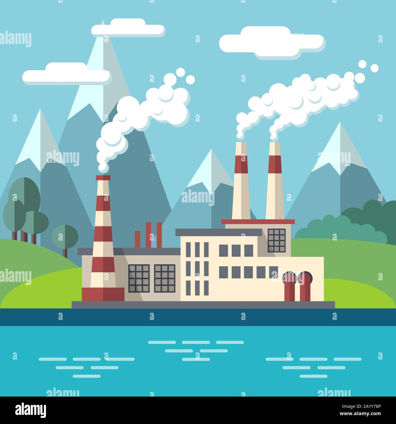 Factories Pollution Clipart
