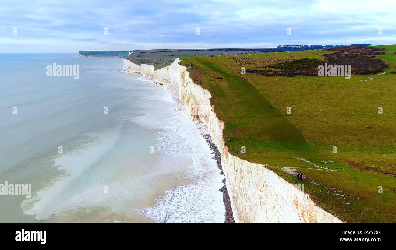 White cliffs at the English coast - aerial view Stock Photo - Alamy