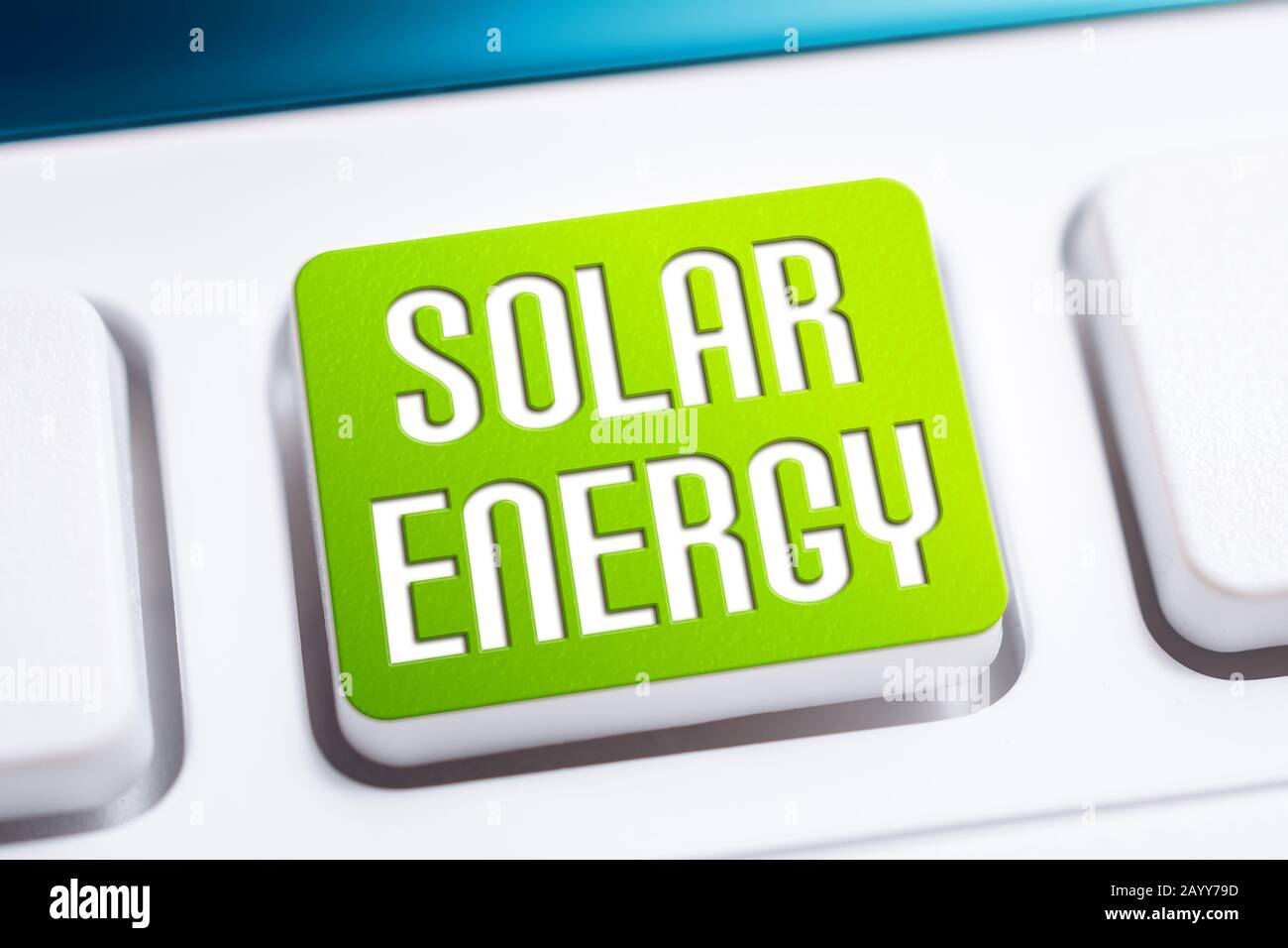 Green Solar Energy Keyboard Button, Clean Power Concept Stock Photo - Alamy