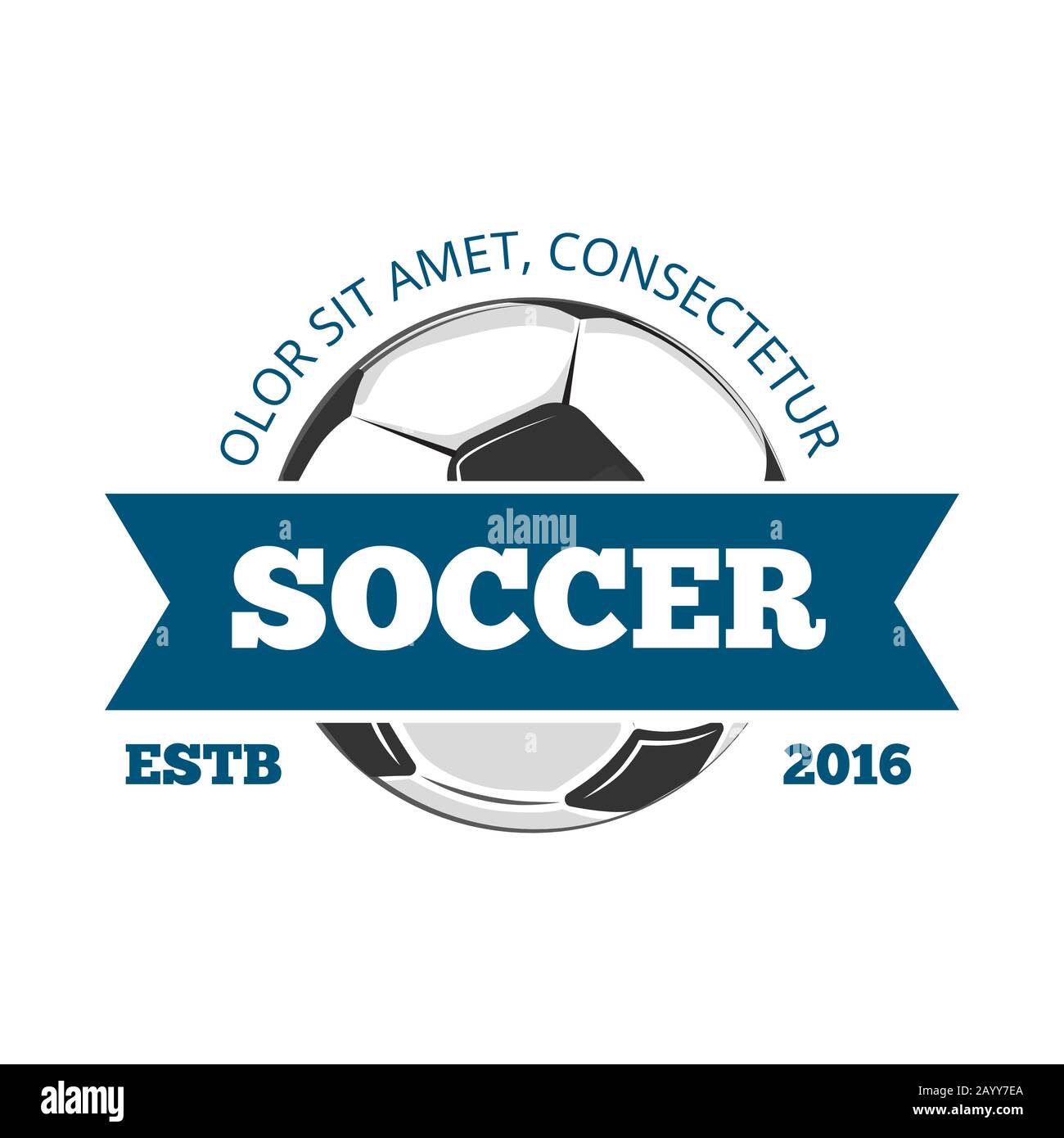 Round vector soccer logo template isolated on white background. Ball ...