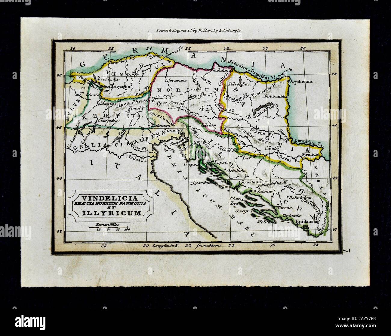 1832 Murphy Map Ancient Croatia Slovenia Bosnia Herzegovina ...