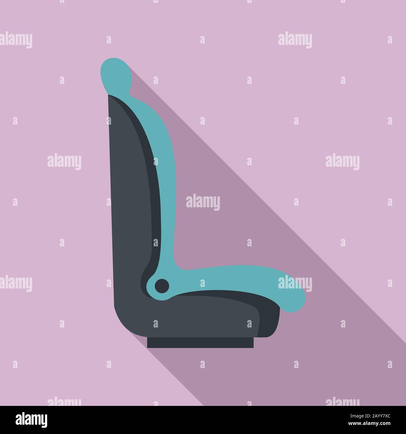 Driver near baby seat icon. Flat illustration of driver near baby seat ...