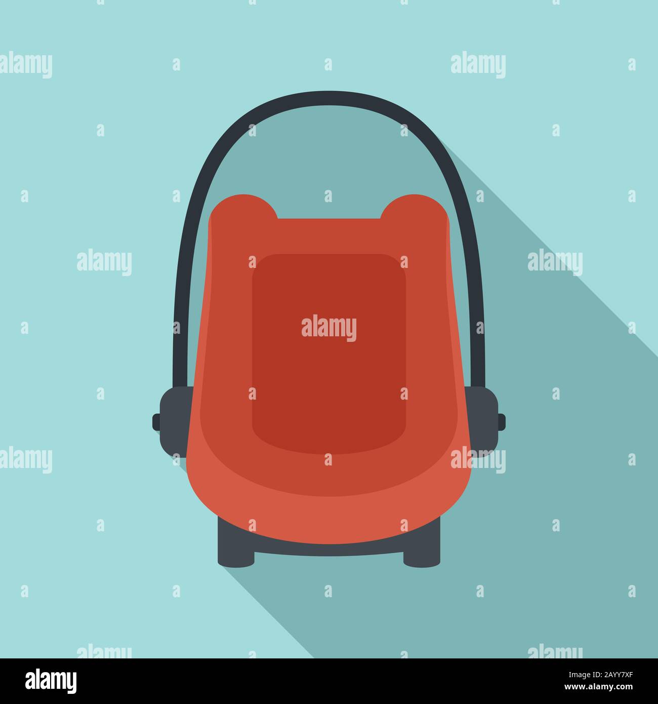 Baby car seat booster icon. Flat illustration of baby car seat booster ...