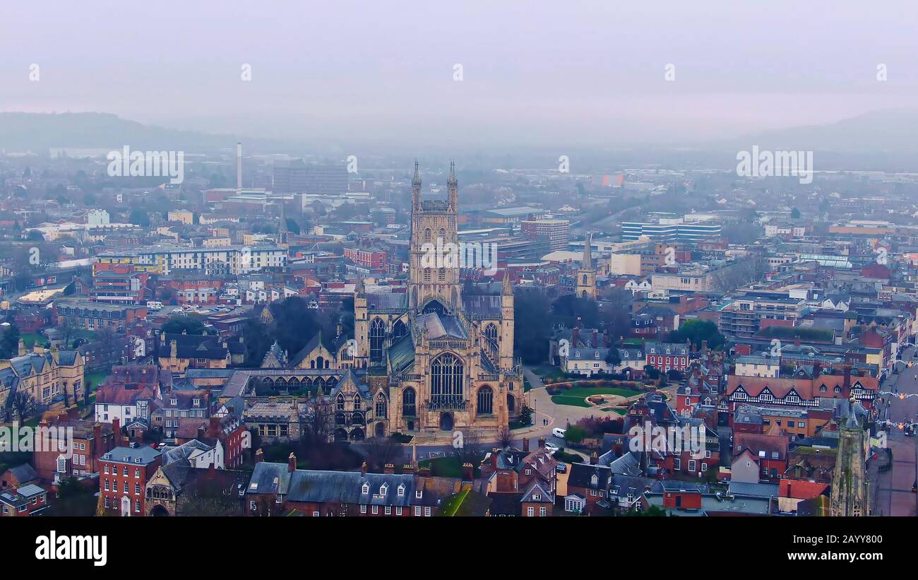 Aerial view city gloucester uk hi-res stock photography and images - Alamy