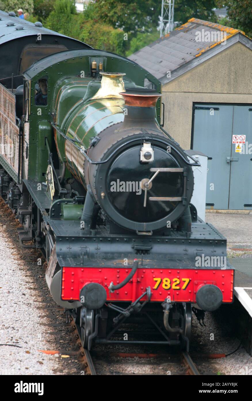 The GWR 7800 "Manor" class locomotive, No. 7827 "Lydham Manor" at Kingswear Station on the ...