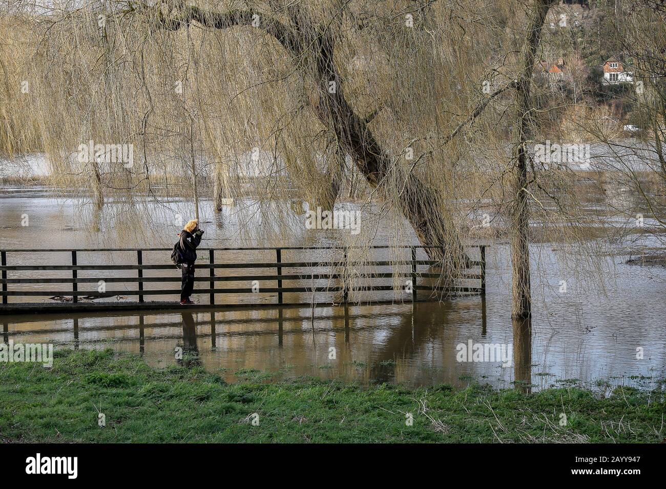 Godalming, UK. 17th February 2020. Heavy and prolonged rainfall due to ...