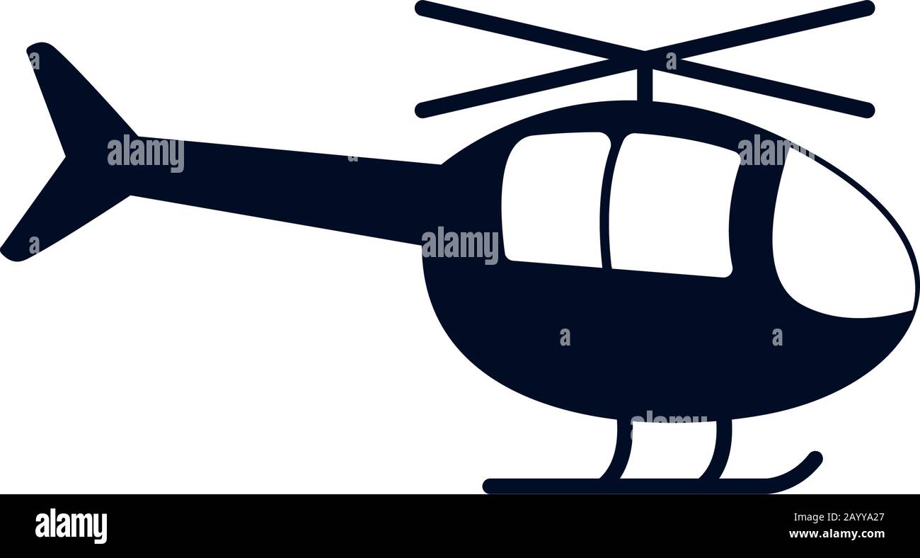 Helicopter silhouette style icon design, Plane vehicle transportation ...