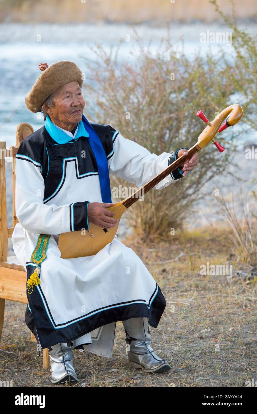 Mr. Samjid (80 years old) from the ethnic minority of the Uriankhai ...