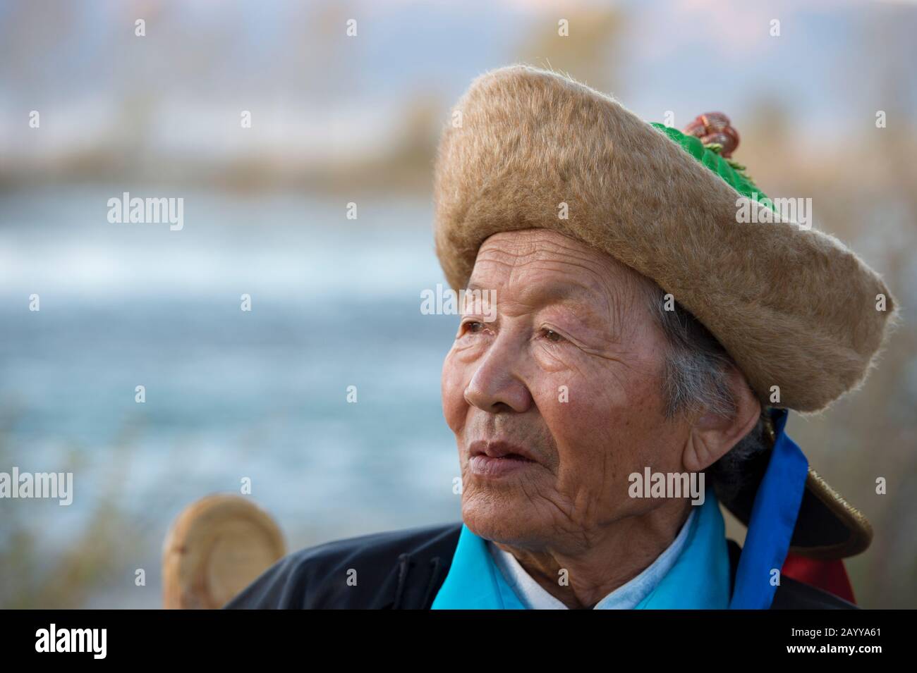 Portrait of Mr. Samjid (80 years old) from the ethnic minority of the ...