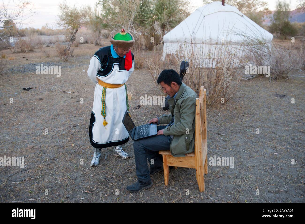 Mr. Samjid (80 years old) from the ethnic minority of the Uriankhai ...
