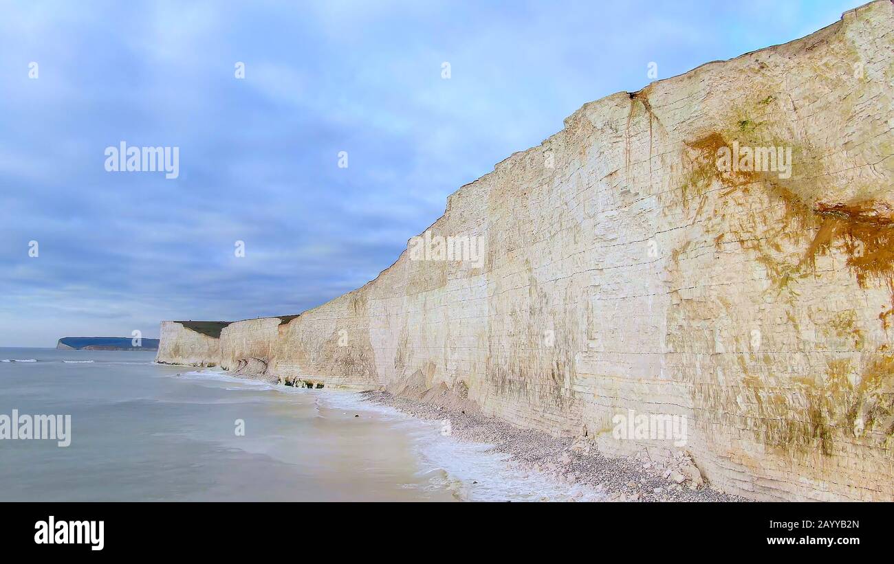 White cliffs at the English coast - aerial view Stock Photo - Alamy