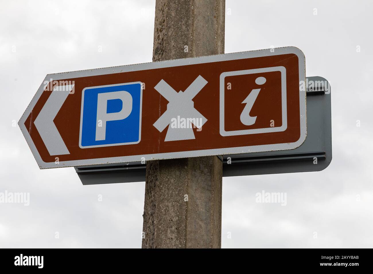 brown tourist sign directing tourists and drivers in lytham st annes ...