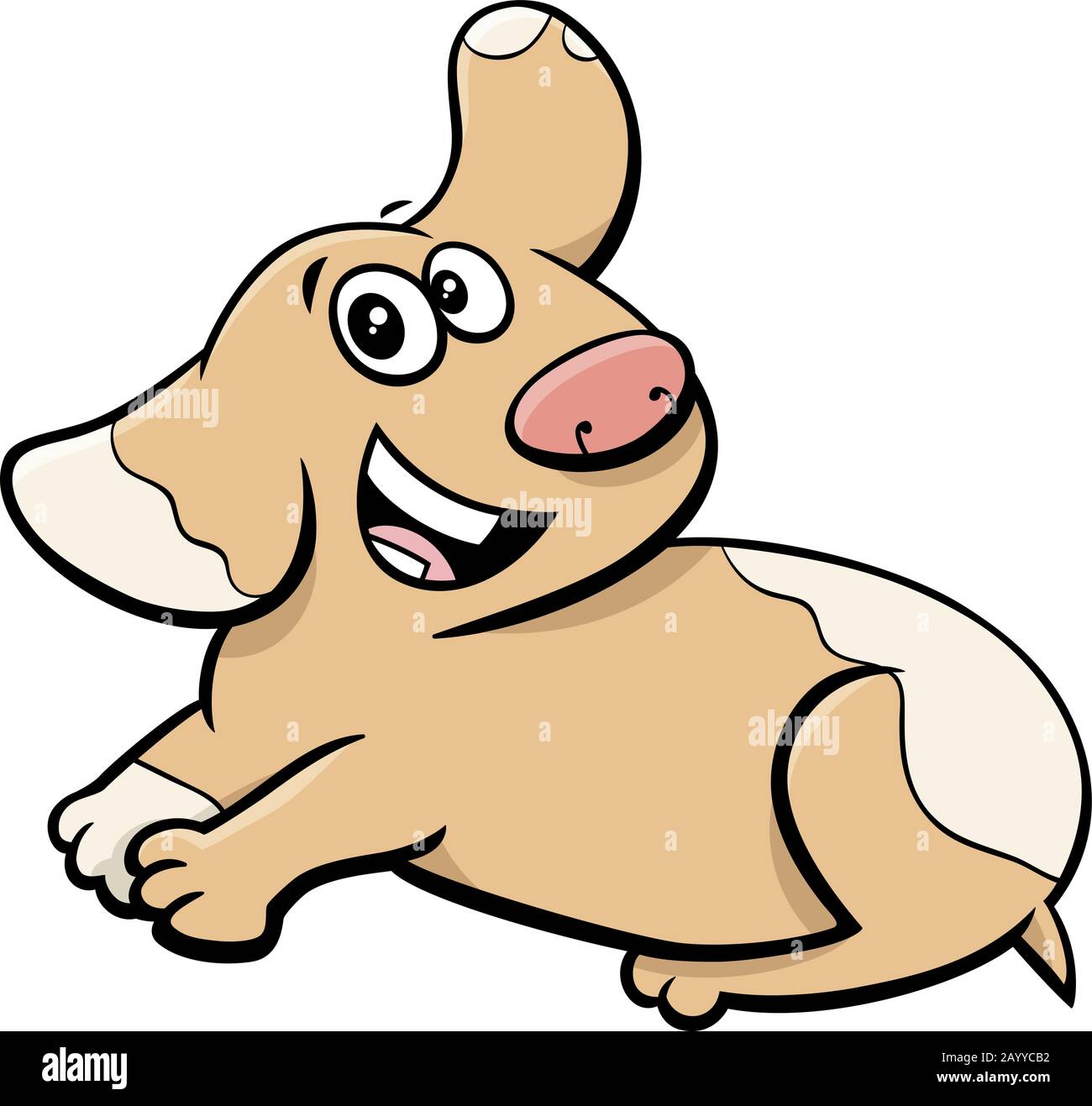 Cartoon Illustration of Happy Puppy Dog Comic Animal Character Stock ...