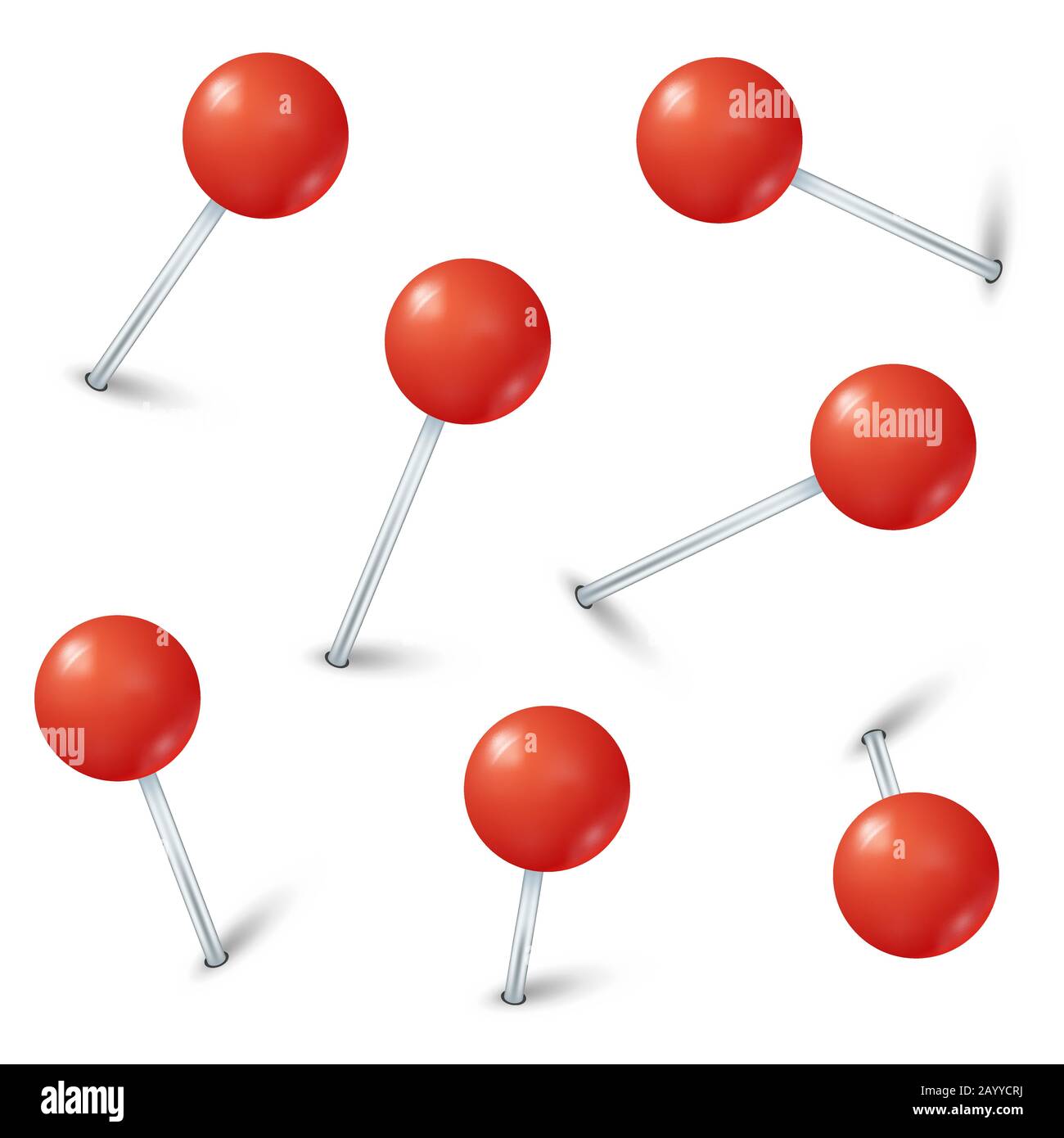 Red map pin markers vector. Collection pins fixed and illustration pin ...