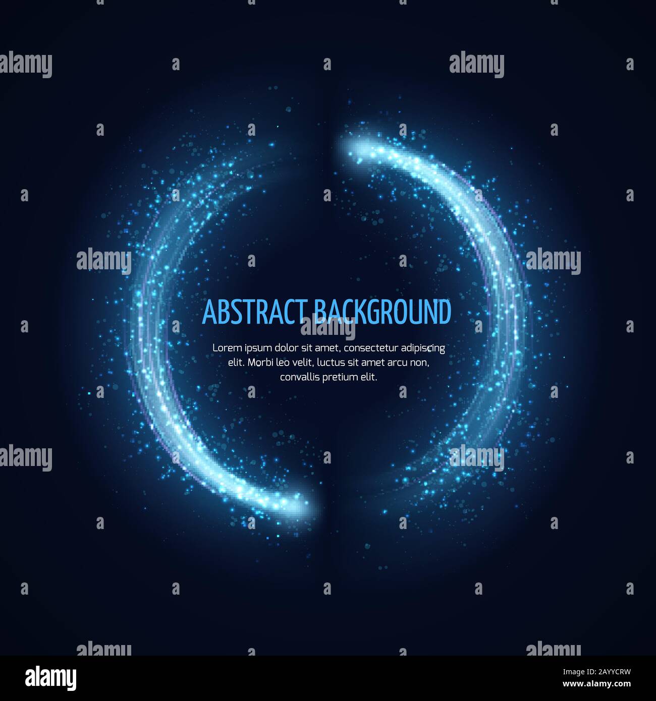 Glittering star dust circle vector frame. Bright glittering circle and ...