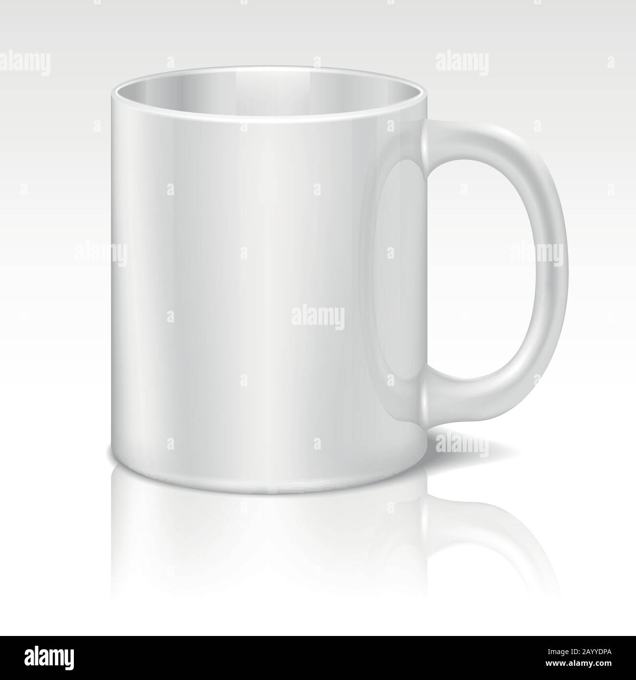 Realistic white coffee cup. Mug isolated for tea or coffee. Realistic ...