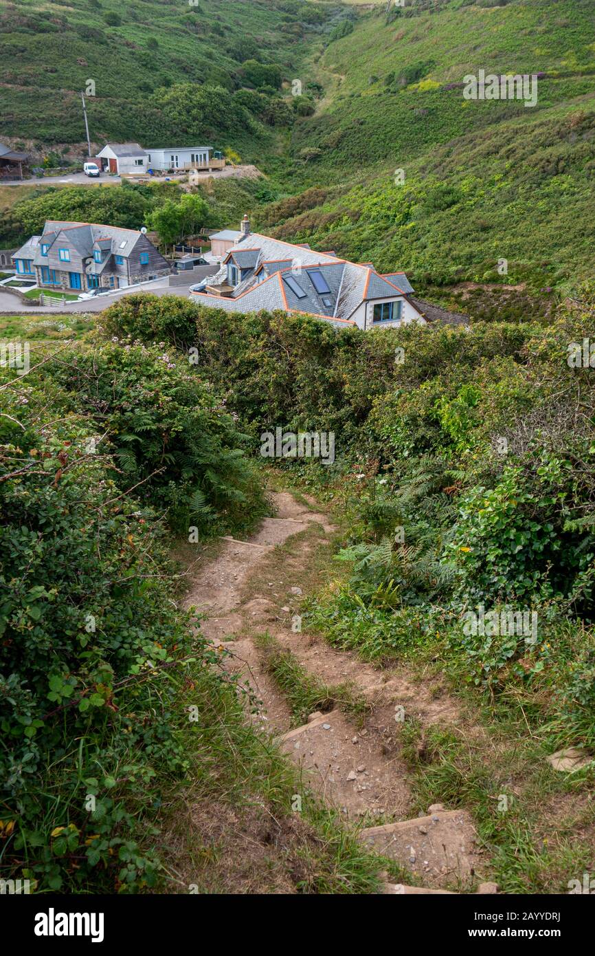 The South West Coast Path leading down a steep incline on Western Hill ...
