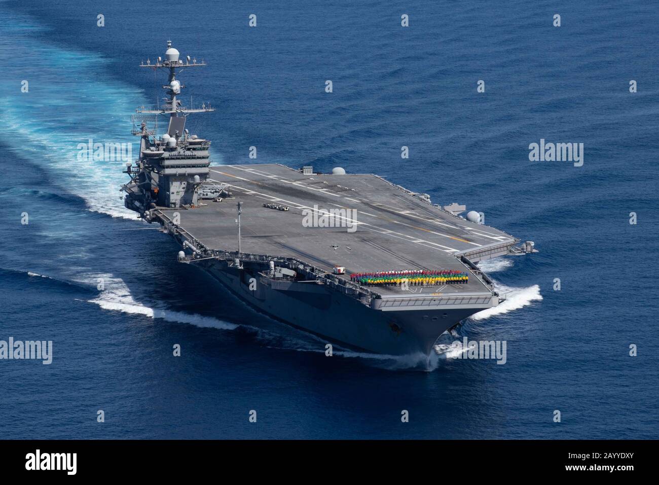 The U.S. Navy Nimitz-class nuclear powered aircraft carrier USS John C. Stennis underway in ...