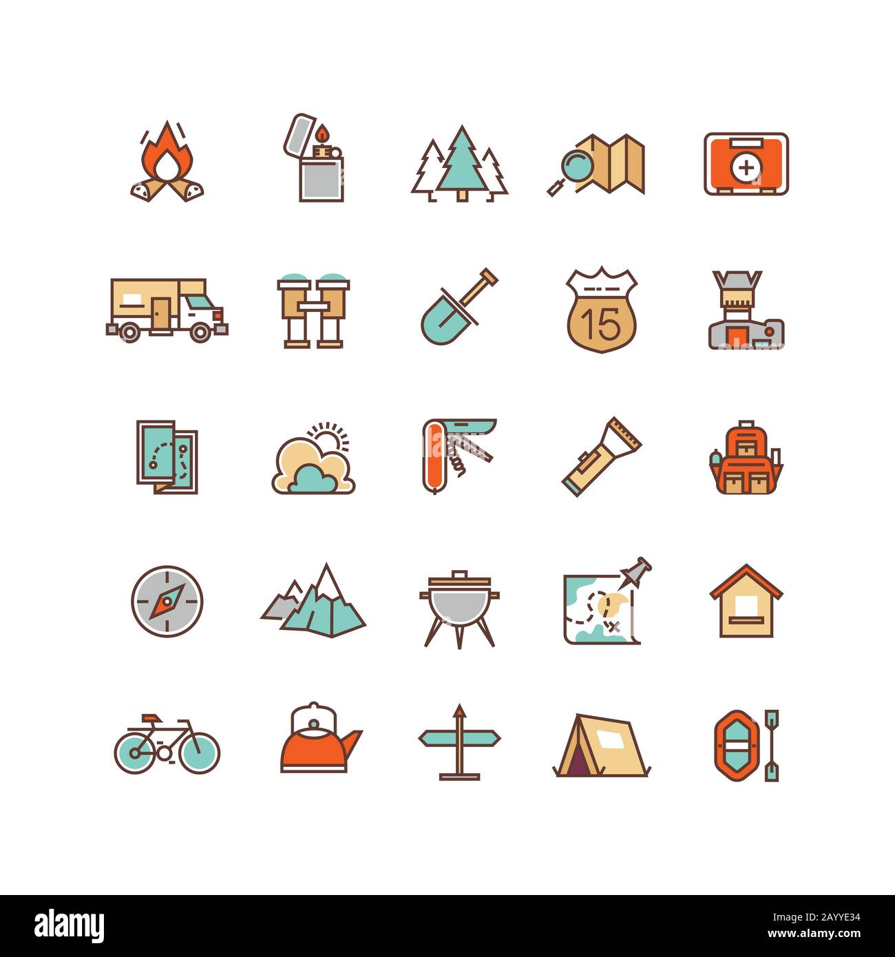 Hiking illustration Cut Out Stock Images & Pictures - Alamy