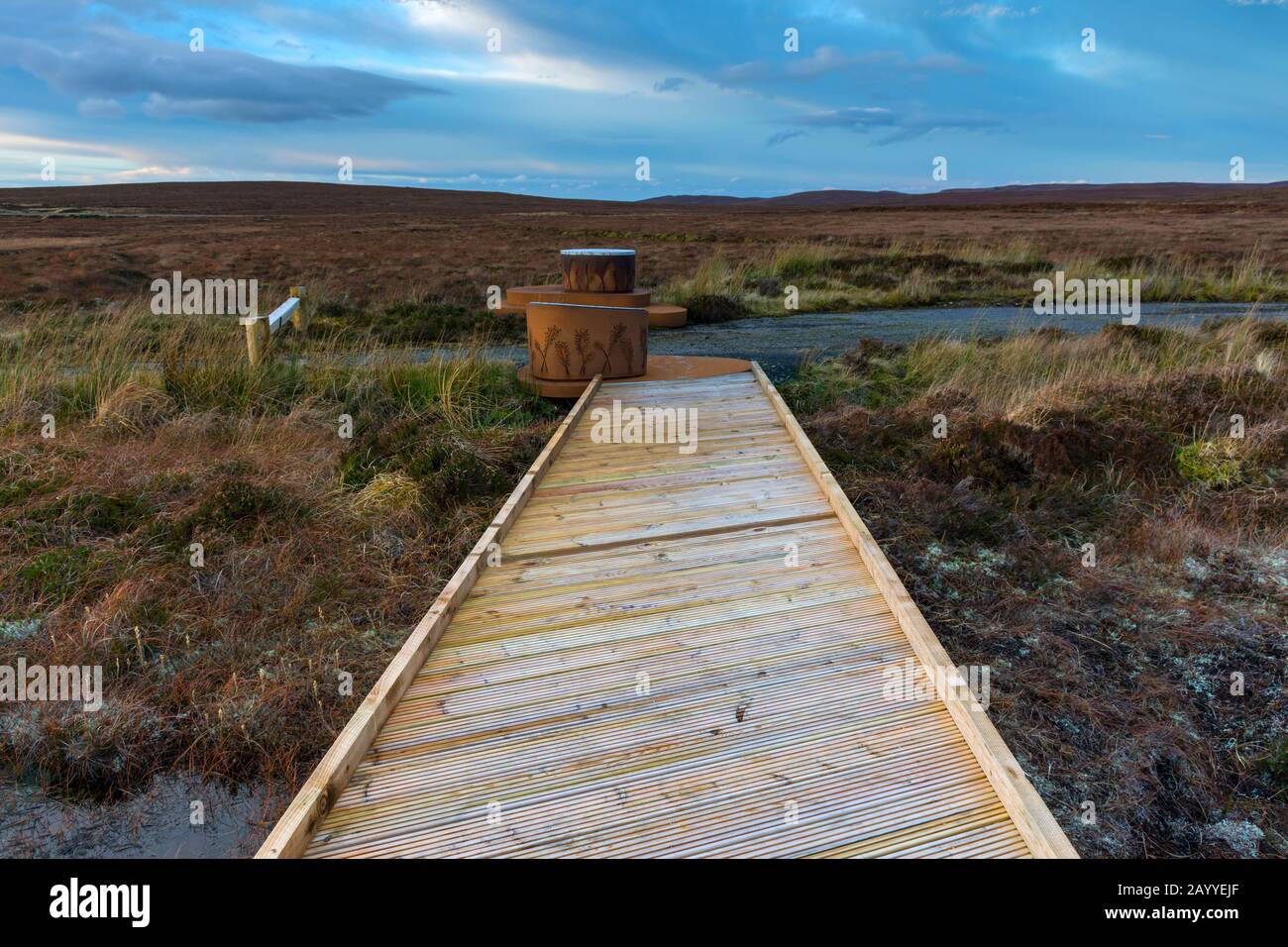 Boardwalk and information points on the Flow Country nature trail near ...