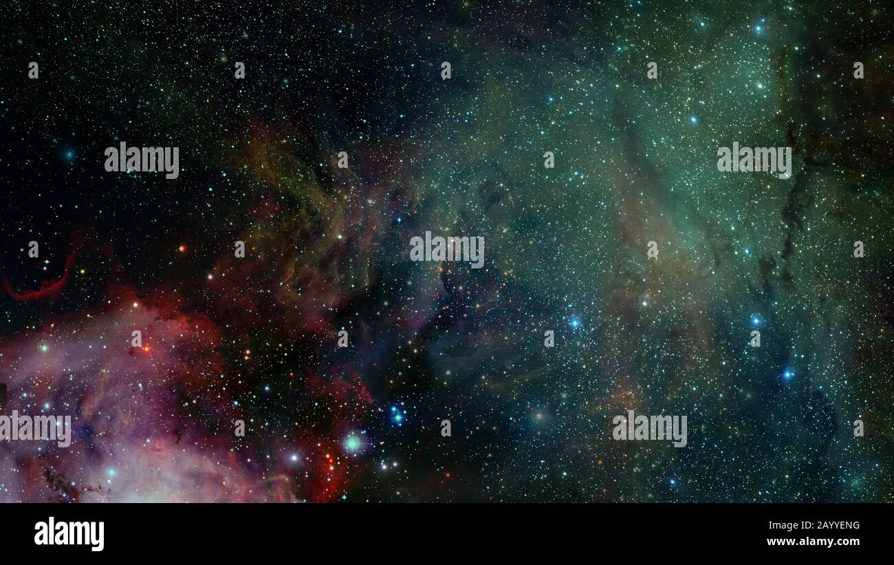 Green cosmic background. Nebulae space. Elements of this image ...