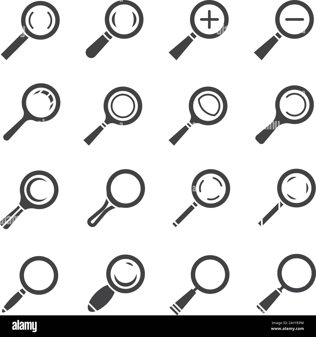 Zoom icon symbol lens tool hi-res stock photography and images - Alamy