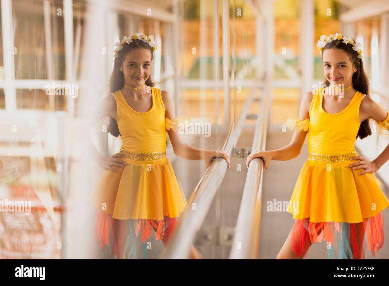 Portrait of tween girl wearing ballet costume Stock Photo - Alamy
