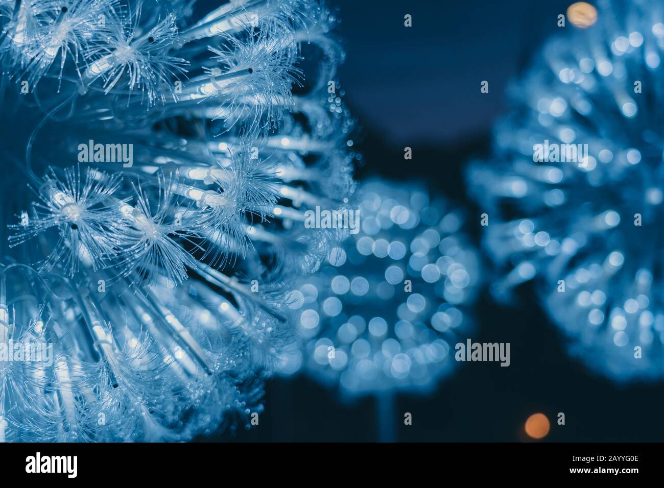 Bundle of optical fibers with lights ; background or textures Stock ...