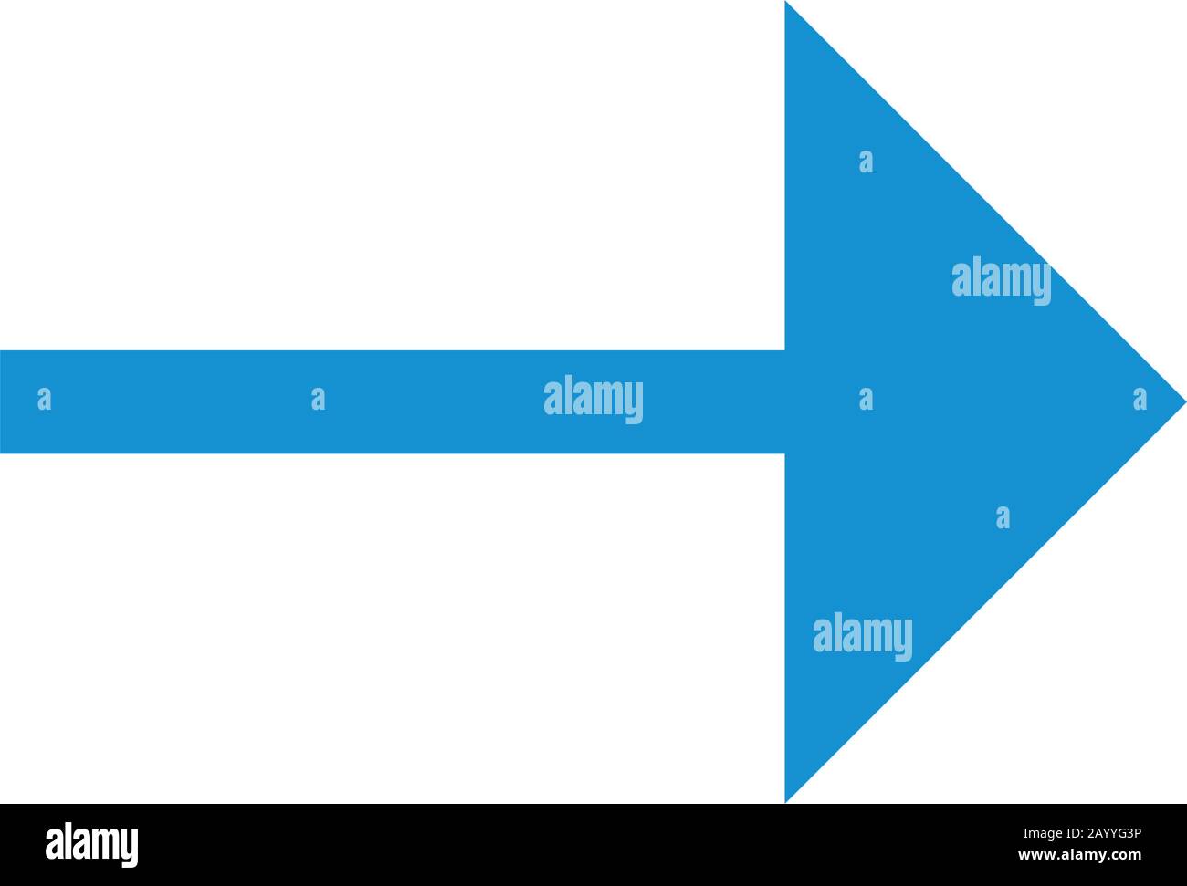 Simple blue Arrow right direction. Stock Vector illustration isolated ...