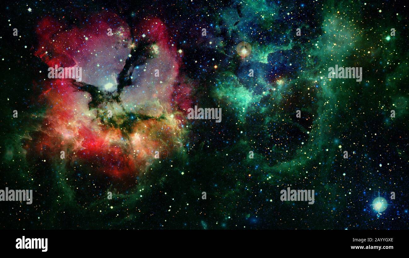 Green cosmic background. Nebulae space. Elements of this image ...