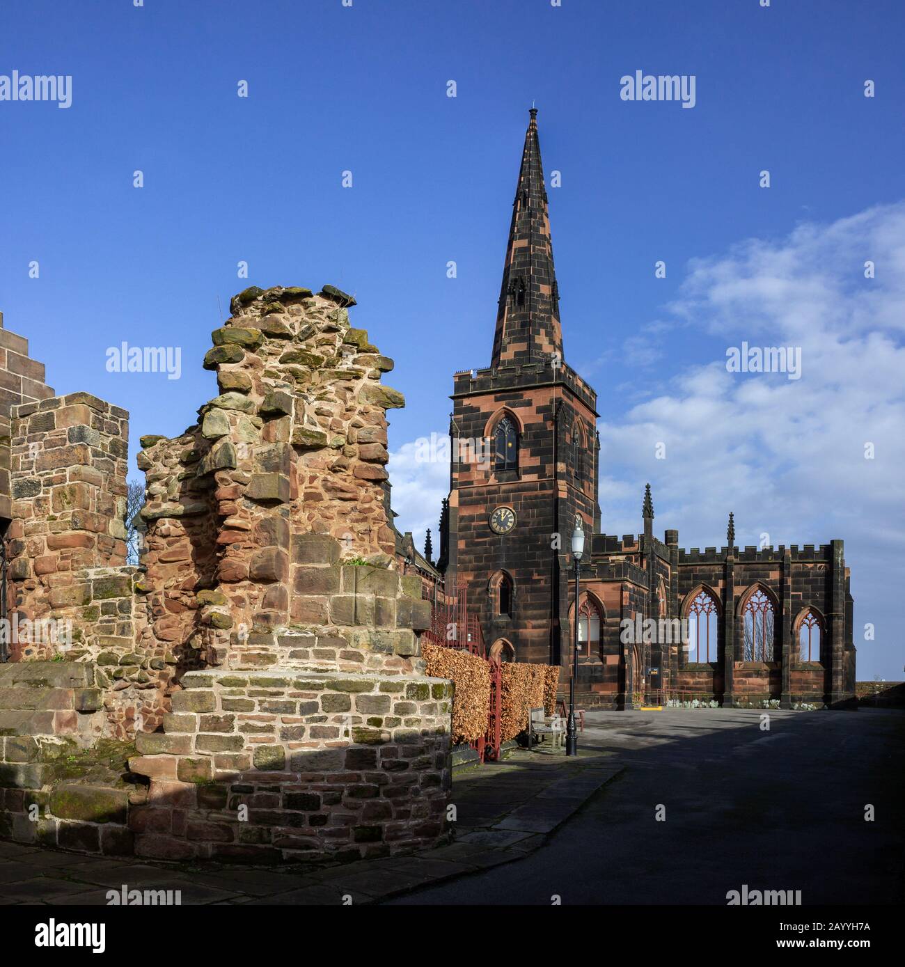 St Mary's church tower and ruins, built 1821 by Thomas Rickman, in the ...