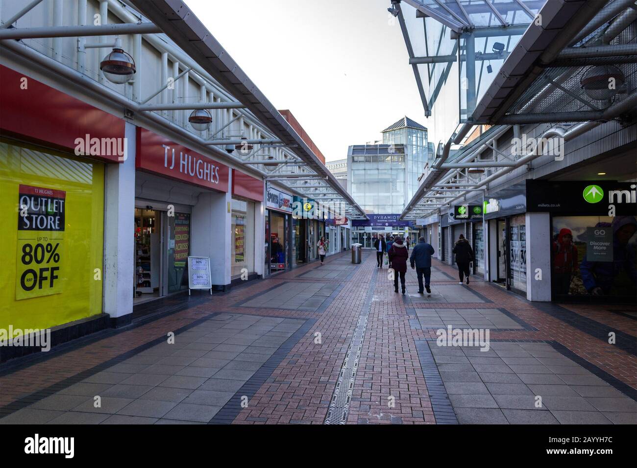 Pyramids shopping centre, a complex of over 100 stores in Birkenhead ...