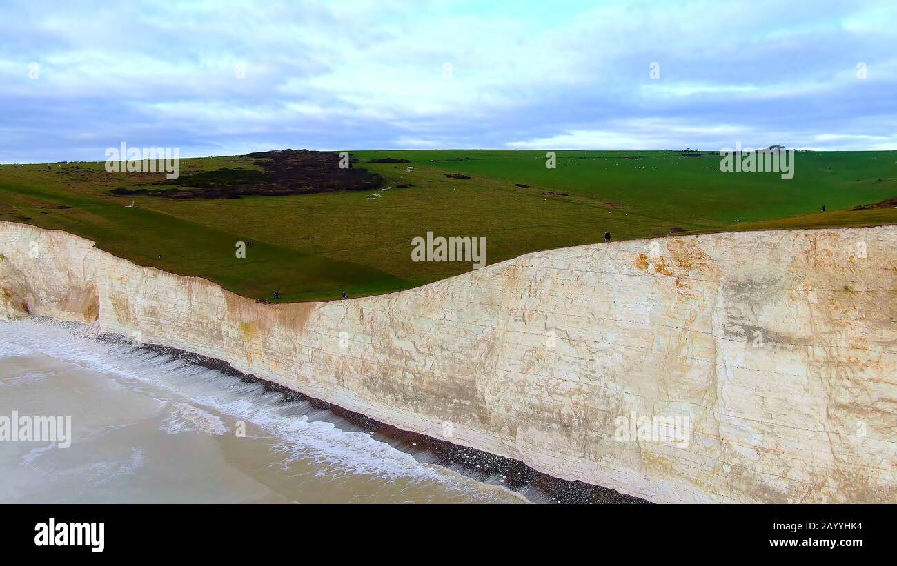 White cliffs at the English coast - aerial view Stock Photo - Alamy