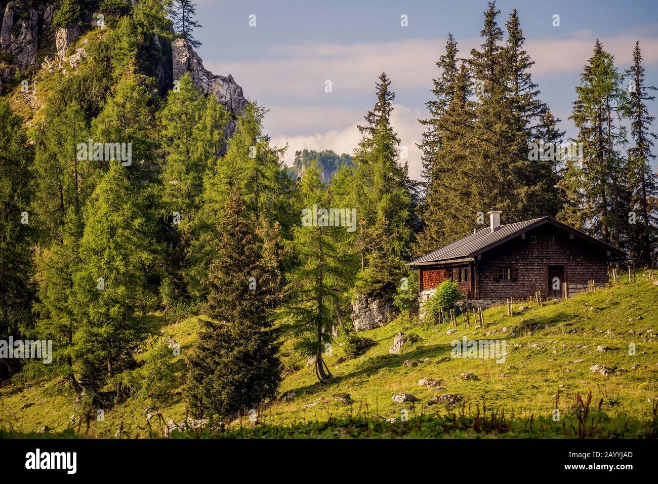 alpine hut near Berchtesgaden, Germany, Bavaria Stock Photo - Alamy