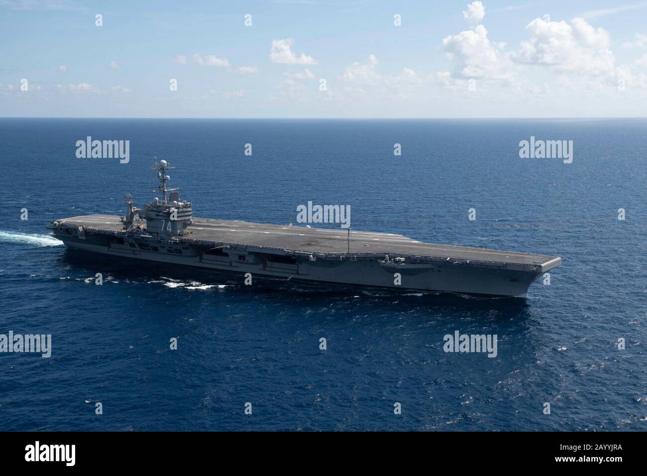 The U.S. Navy Nimitz-class aircraft carrier USS John C. Stennis underway conducting routine ...