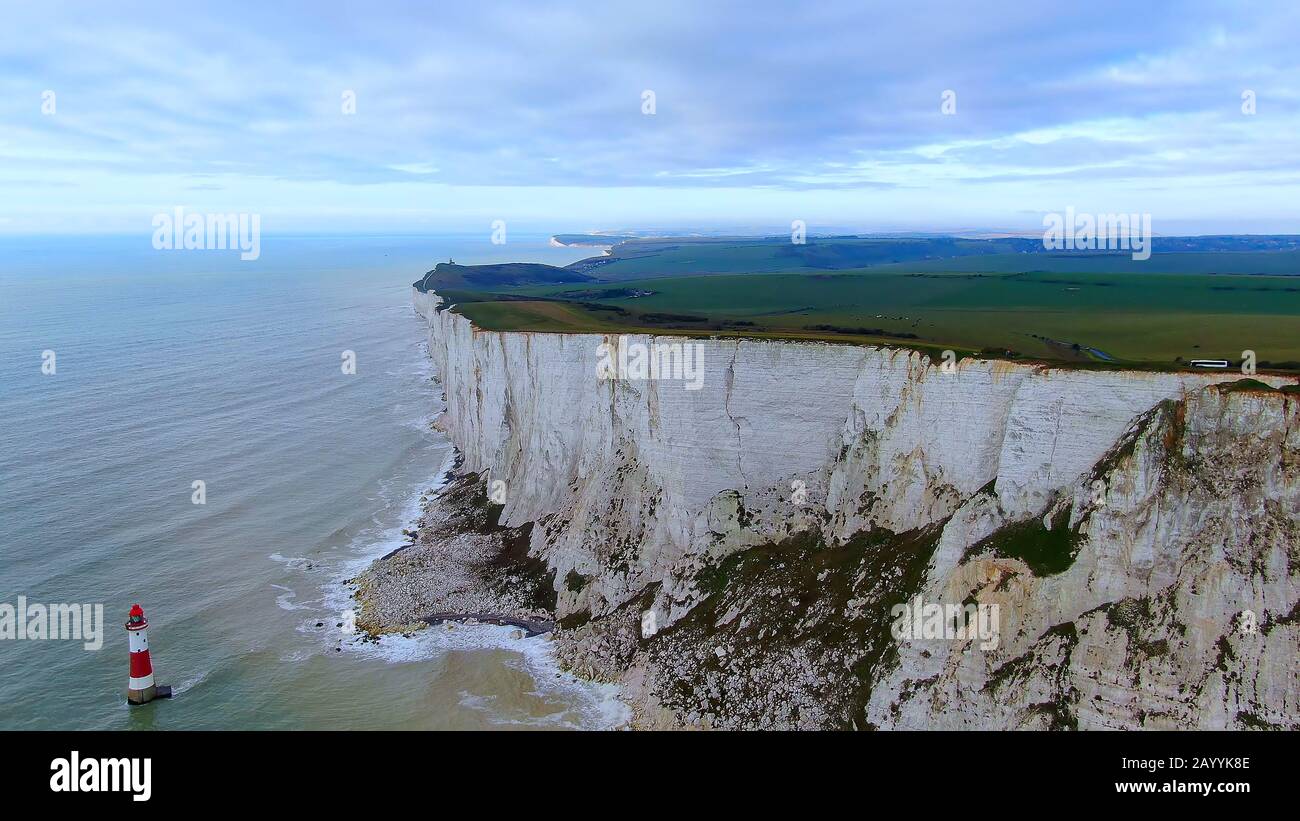 White cliffs at the English coast - aerial view Stock Photo - Alamy