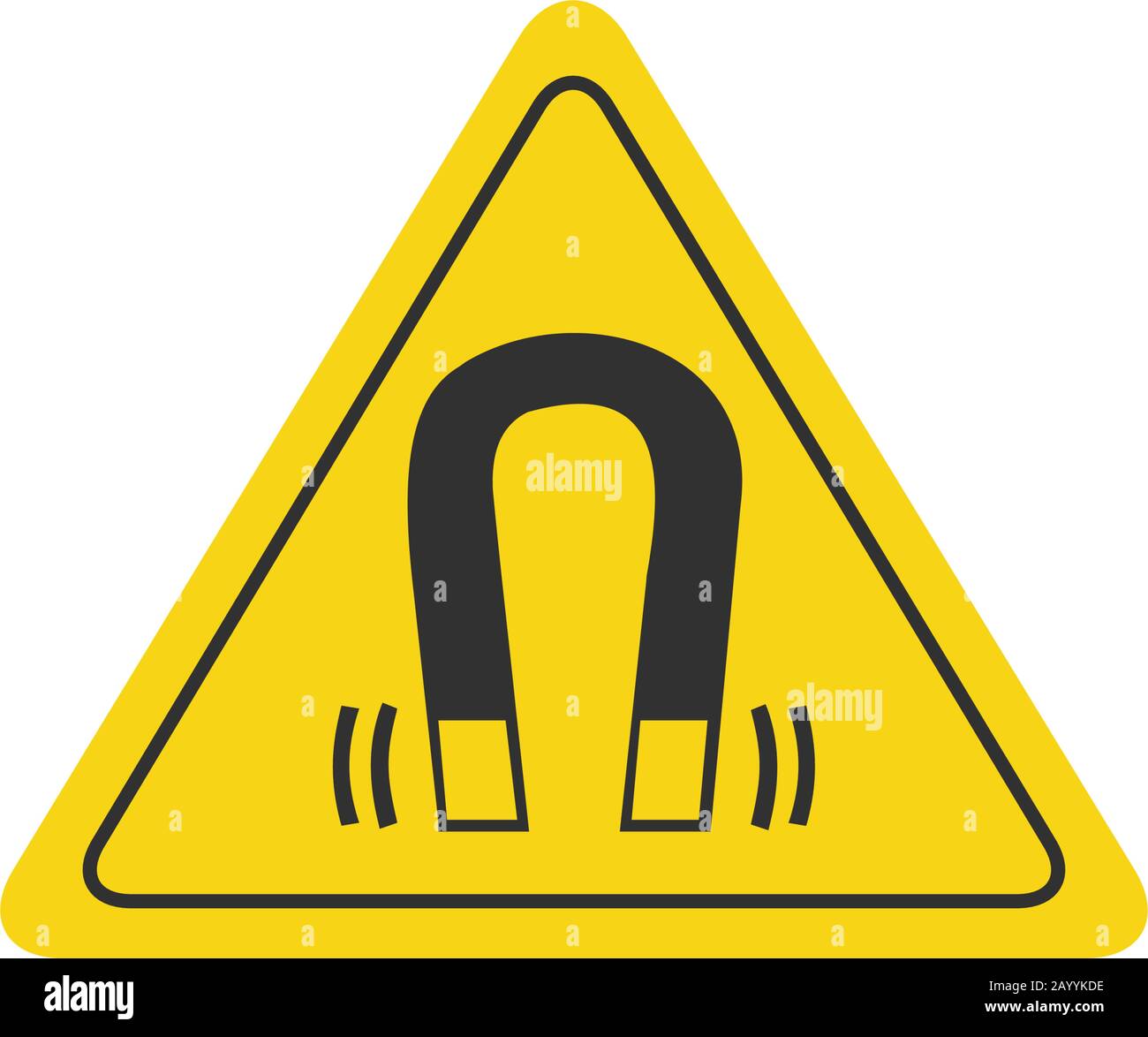 Safety Label: ISO W006 - Strong Magnetic Field LB-0095. Stock Vector ...